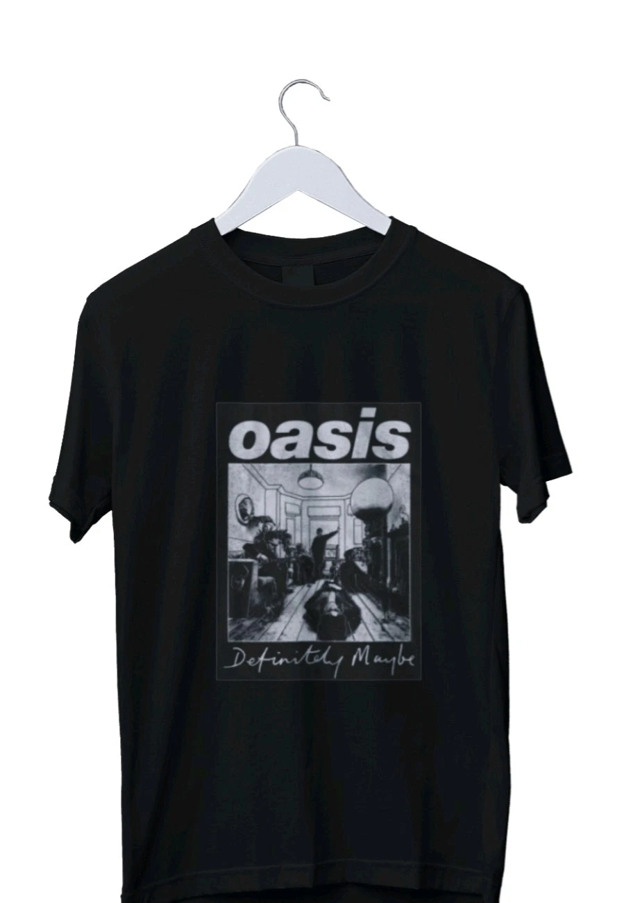 100% cotton tshirts men tee Oasis Definitely Maybe Bw Graphic T-Shirt ...