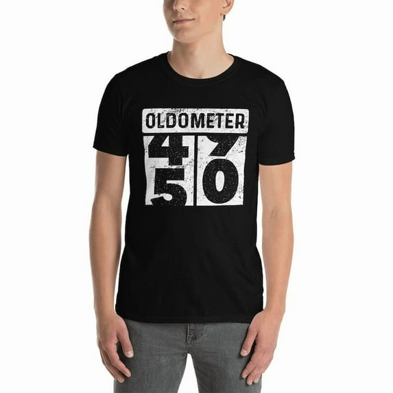 100% cotton tshirts men tee Odometer Oldometer Funny 50th Birthday ...