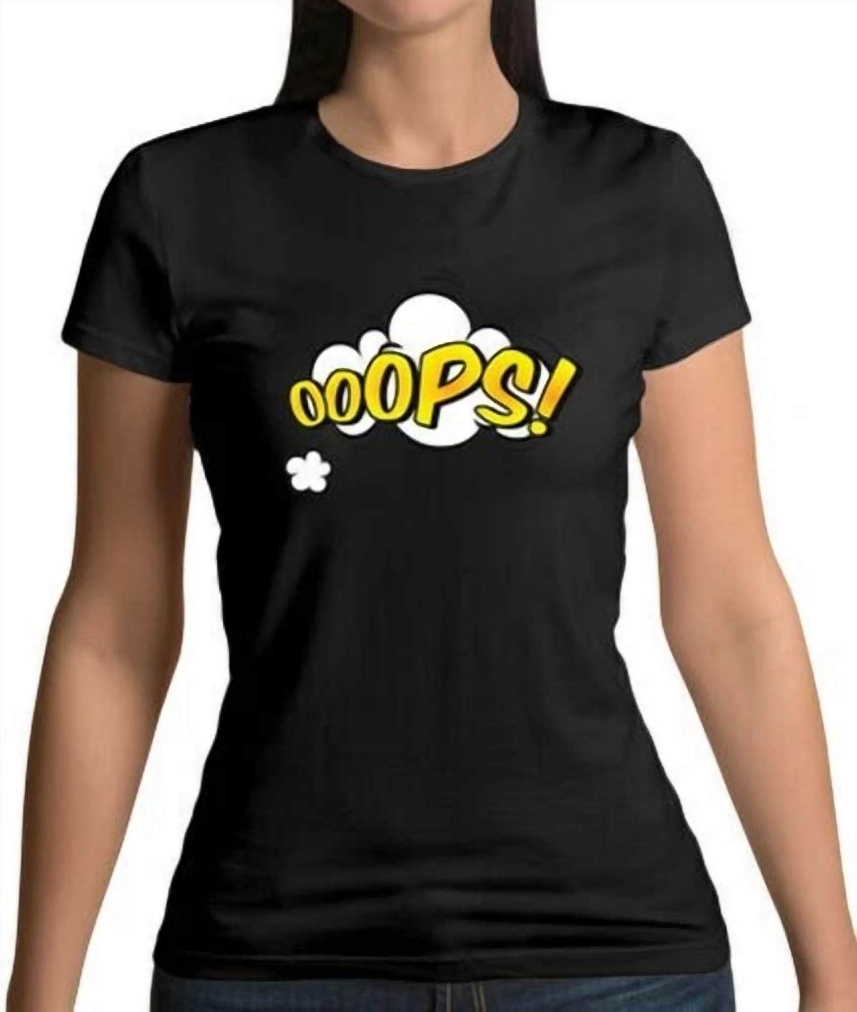 100% cotton tshirts men tee Oops! Word Art - Womens T-Shirt - Comic - Graphic Novel - Pop Retro ...