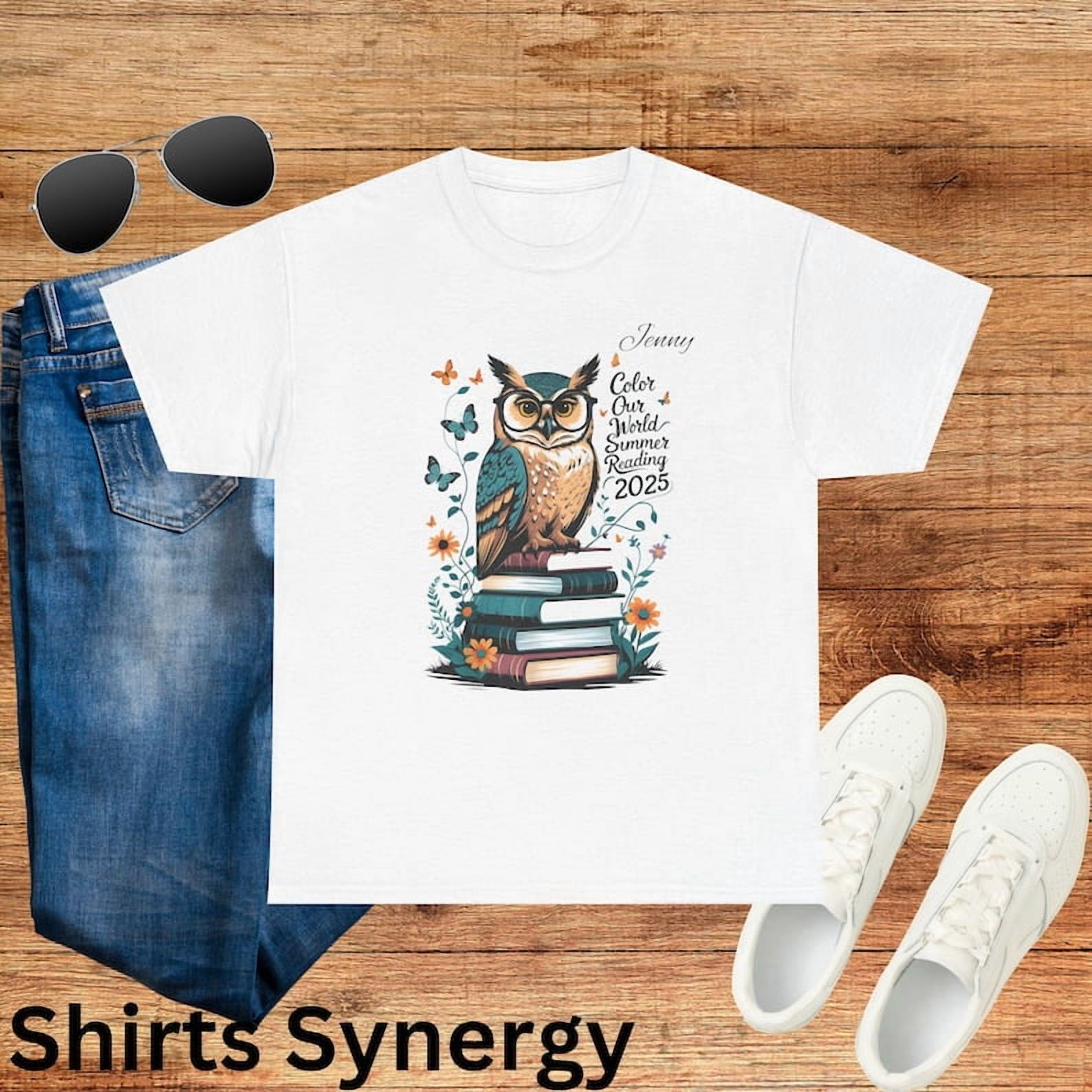 100% cotton tshirts men tee Owl Lover's Summer Reading Unisex Heavy ...