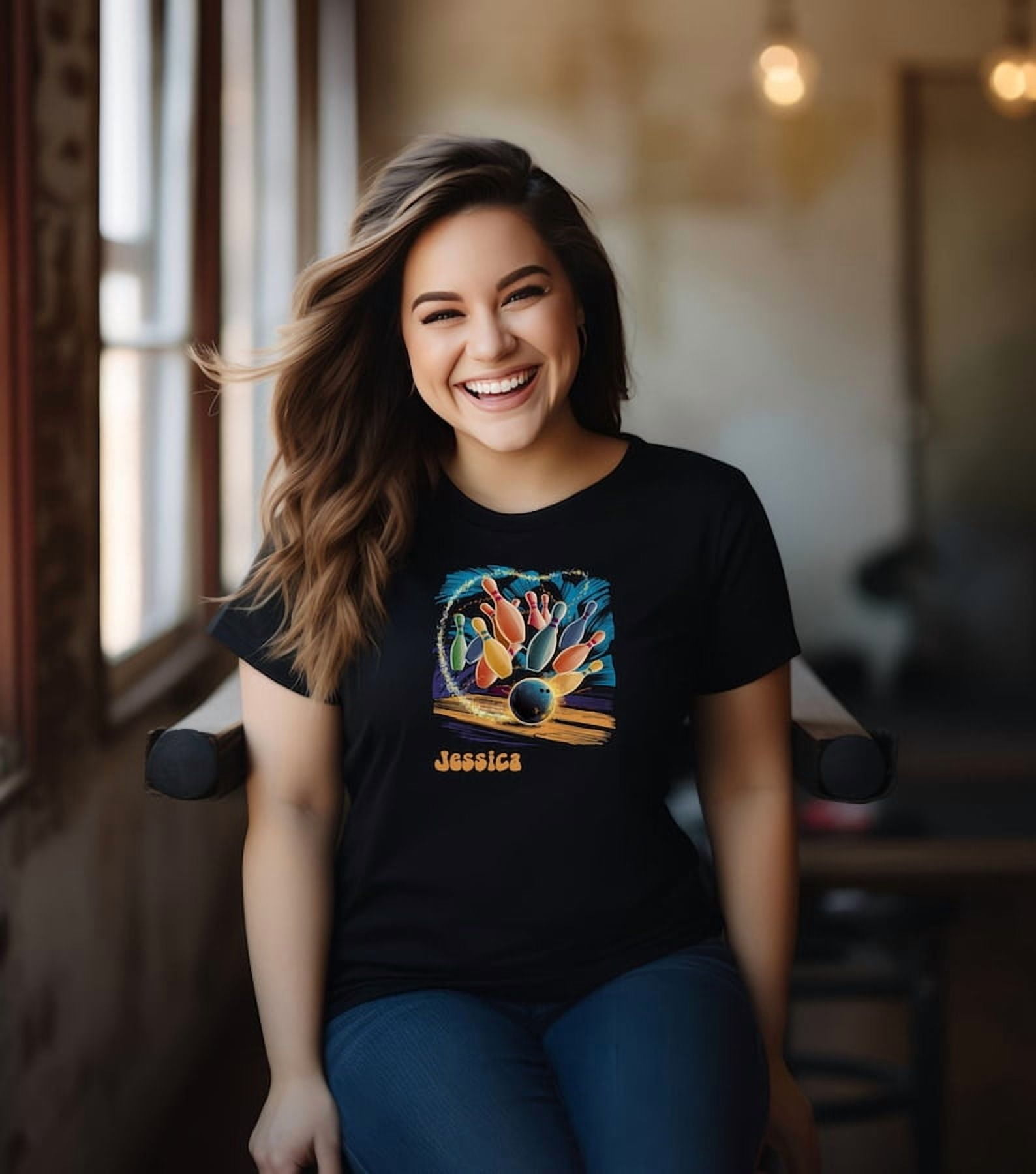 100% cotton tshirts men tee Personalized Rustic Bowling T-Shirt, Unique ...