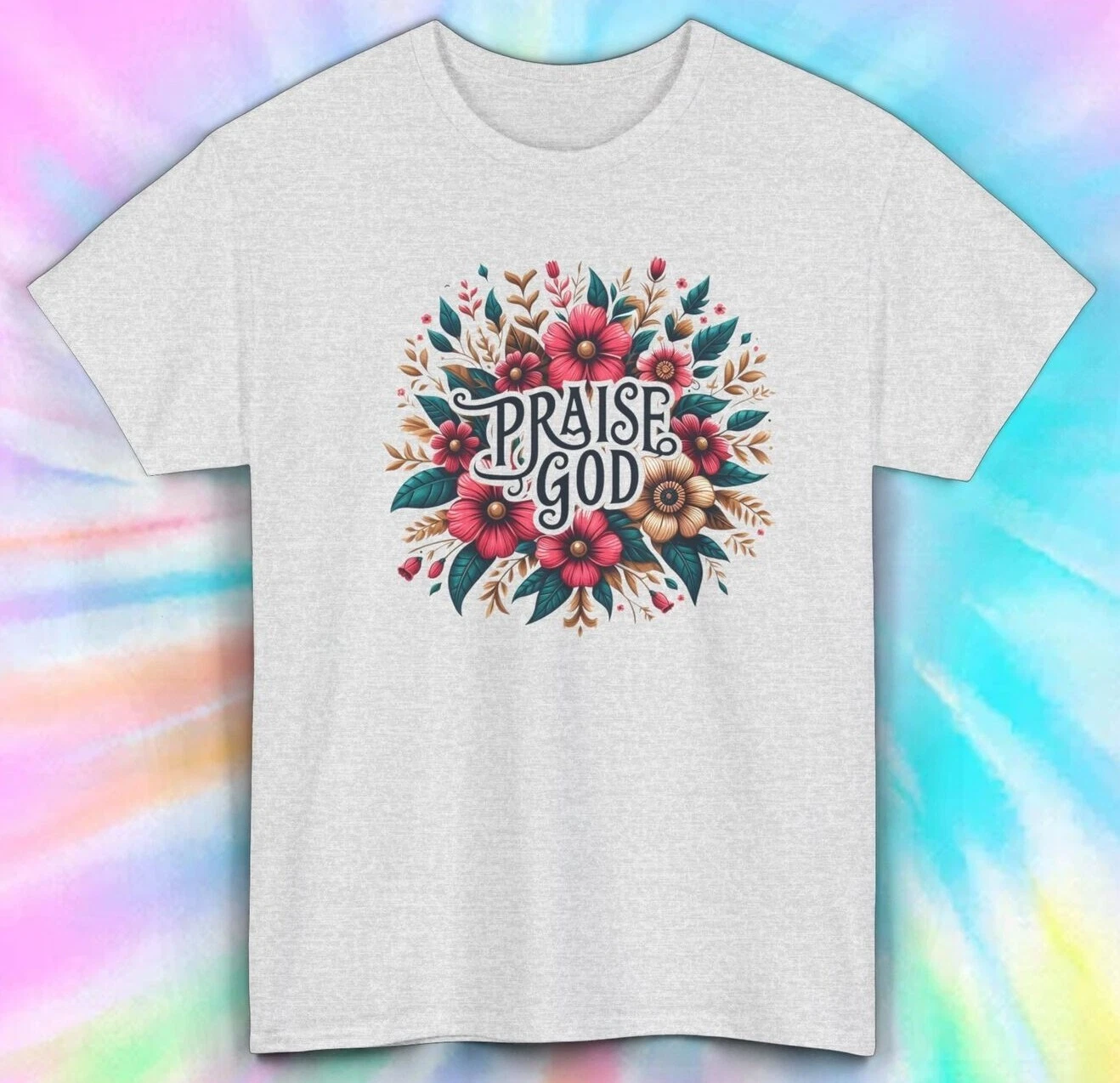 100% cotton tshirts men tee Praise God Flower T-Shirt | Inspirational ...