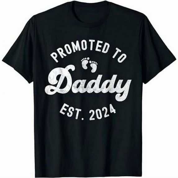 100% cotton tshirts men tee Promoted to Daddy Est 2024 Father's Day ...