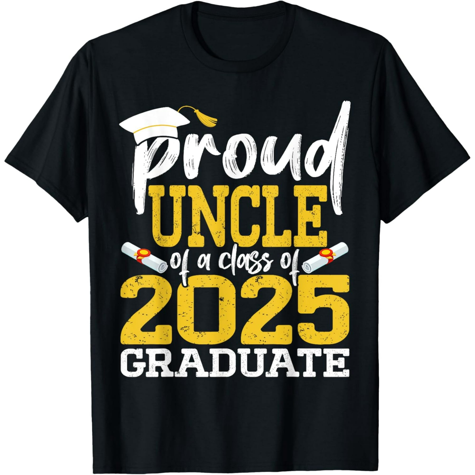 100% cotton tshirts men tee Proud Uncle Of A Class Of 2025 Graduate Senior Graduation T-Shirt ...