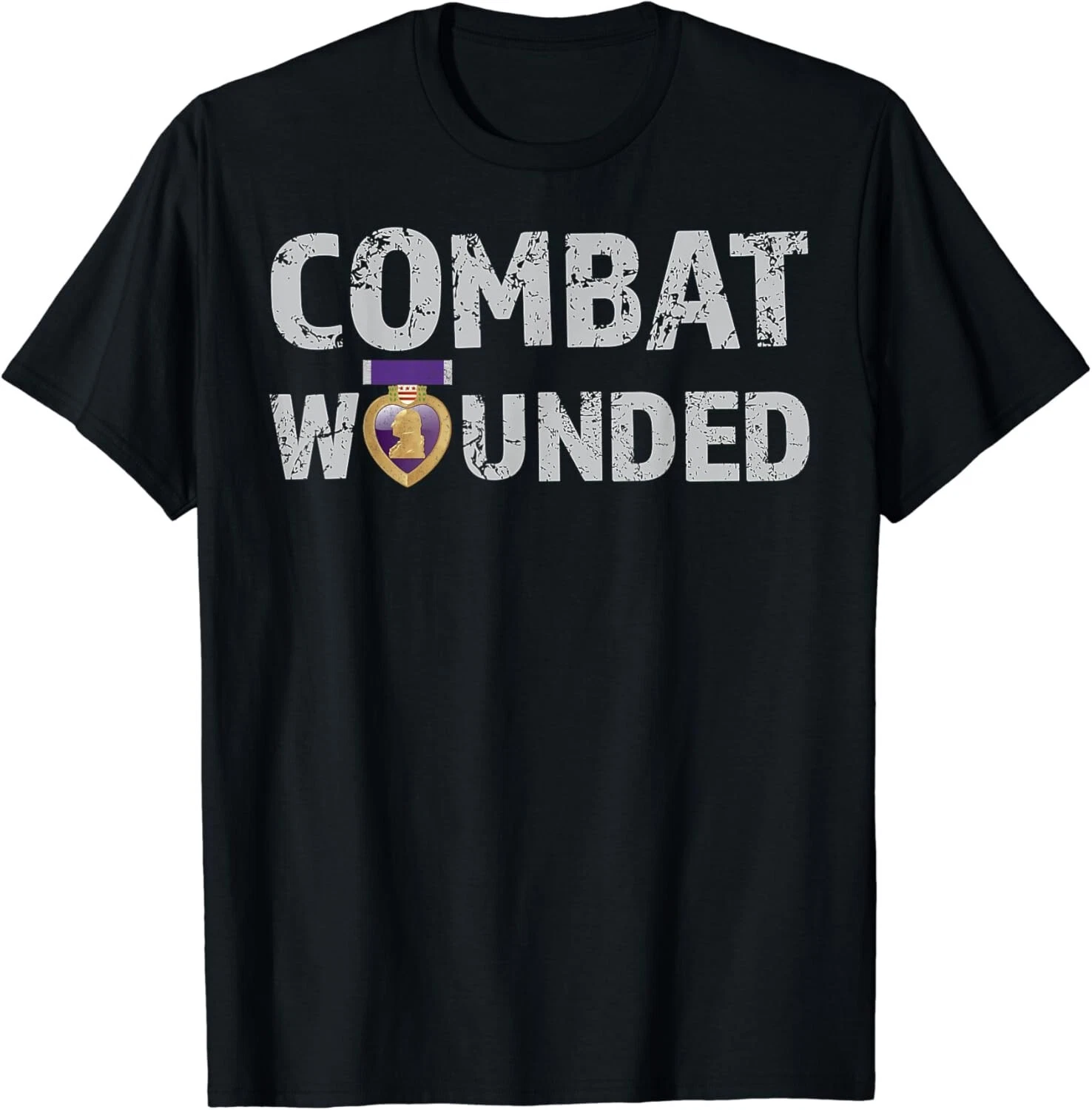 100% cotton tshirts men tee Purple Heart Award Shirt Combat Wounded ...