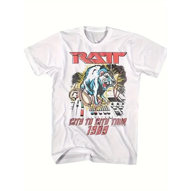 100% cotton tshirts men tee RATT Band Official Vintage Heavy Metal Tee ...