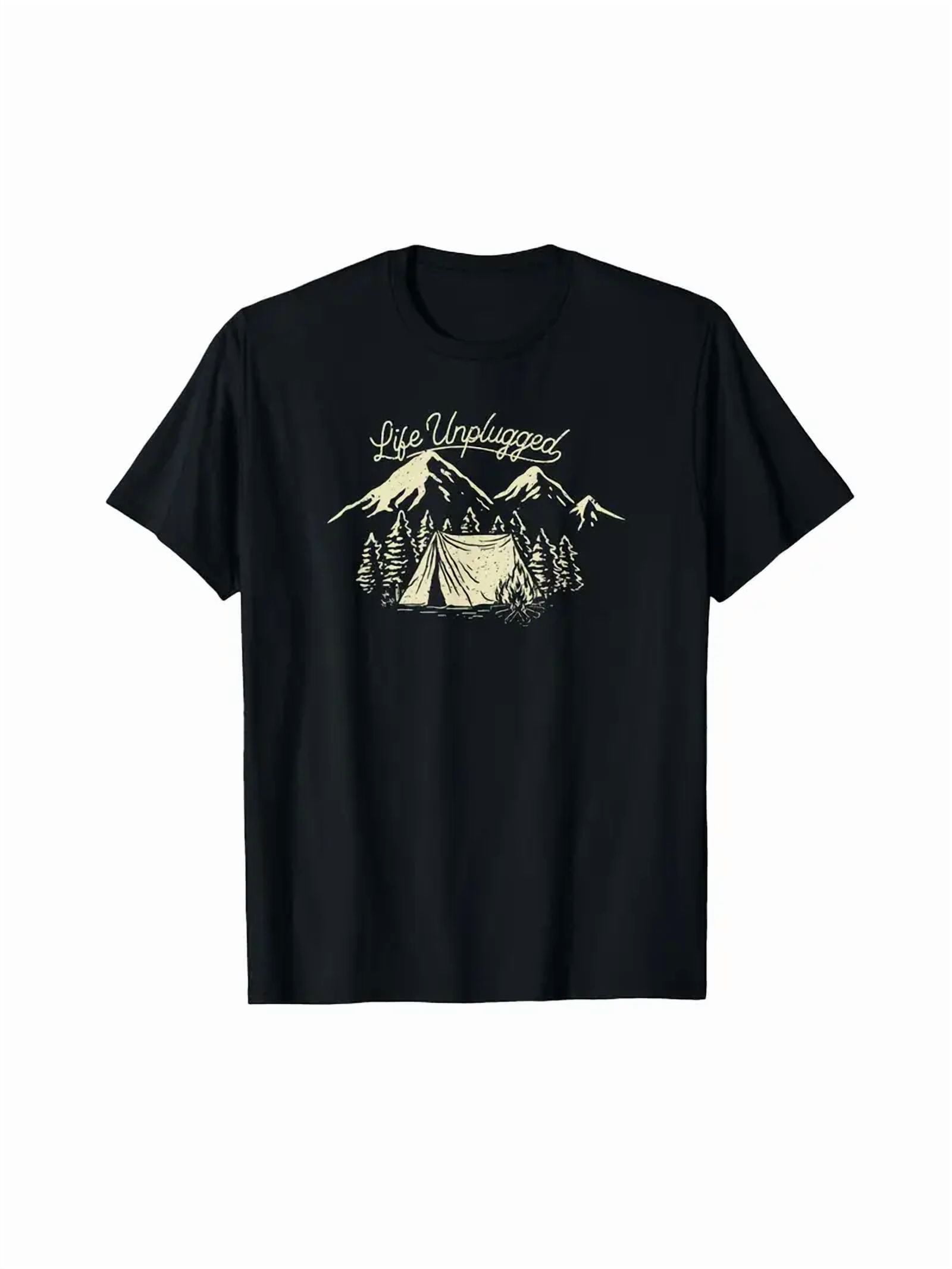 100% cotton tshirts men tee Raxis Life Unplmountain Camp Site T-shirt ...