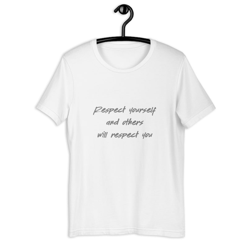 100% cotton tshirts men tee Respect Yourself Quote T-Shirt – Minimalist ...
