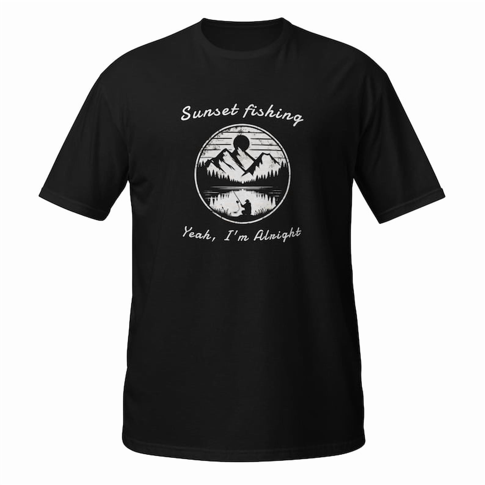 100% cotton tshirts men tee Retro Sunset Fishing, Yeah I'm Alright ...