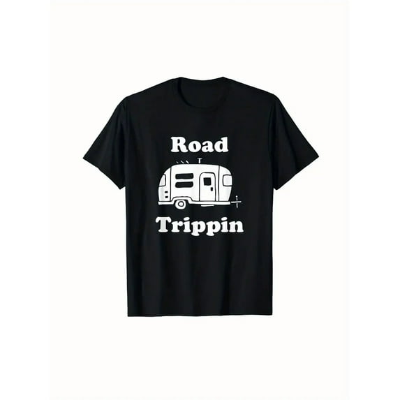 100% cotton tshirts men tee Road Tripping - Vintage Trailer Camper T shirt - Walmart.com