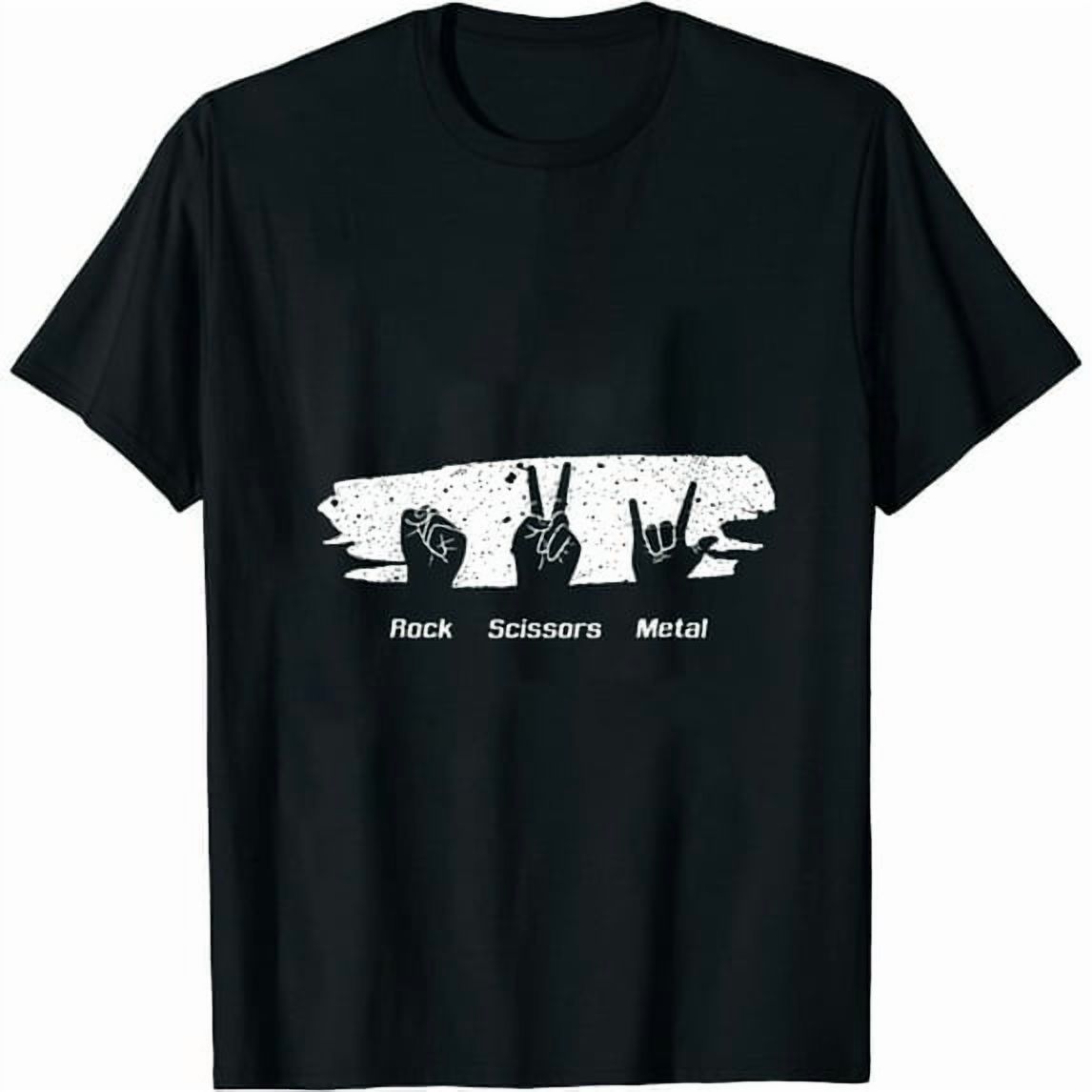 100% cotton tshirts men tee Rock Scissors Heavy Metal Music Concert ...