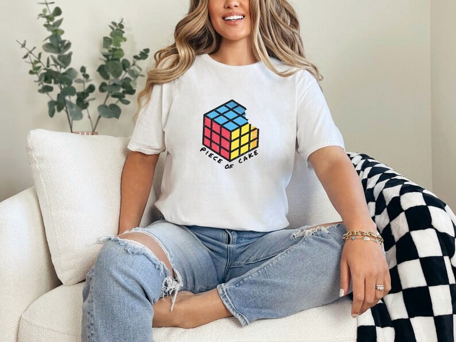 100% cotton tshirts men tee Rubik's Cube, piece of cake, funny slogans, Unisex Softstyle T-Shirt ...