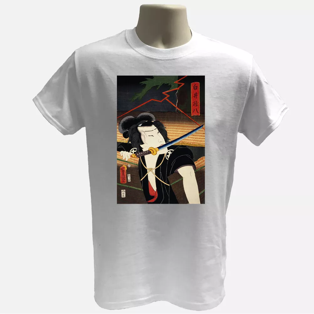 100% cotton tshirts men tee Samurai T-shirt, Japanese graphic design ...