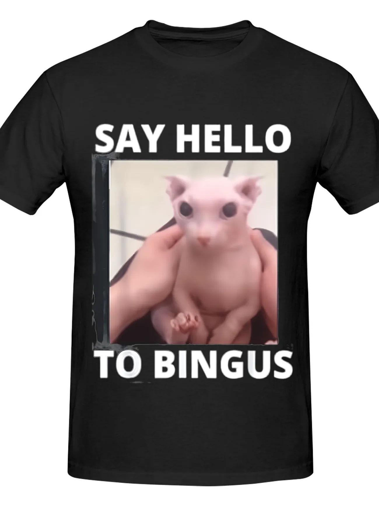 100% cotton tshirts men tee Say Hello to Bingus Cute Animal Graphic ...