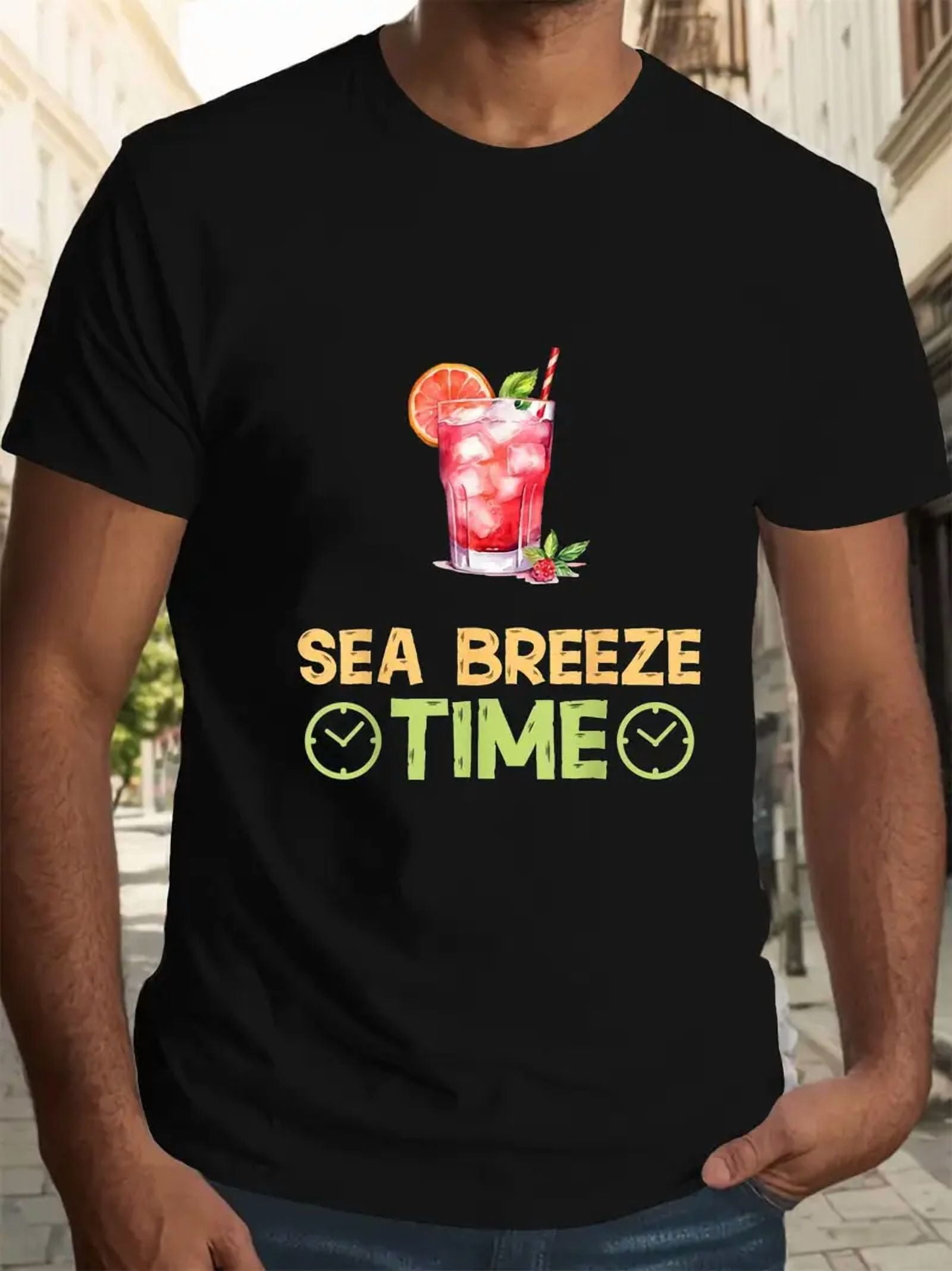 100% cotton tshirts men tee Sea Breeze Time" Men'S Graphic T-Shirt ...