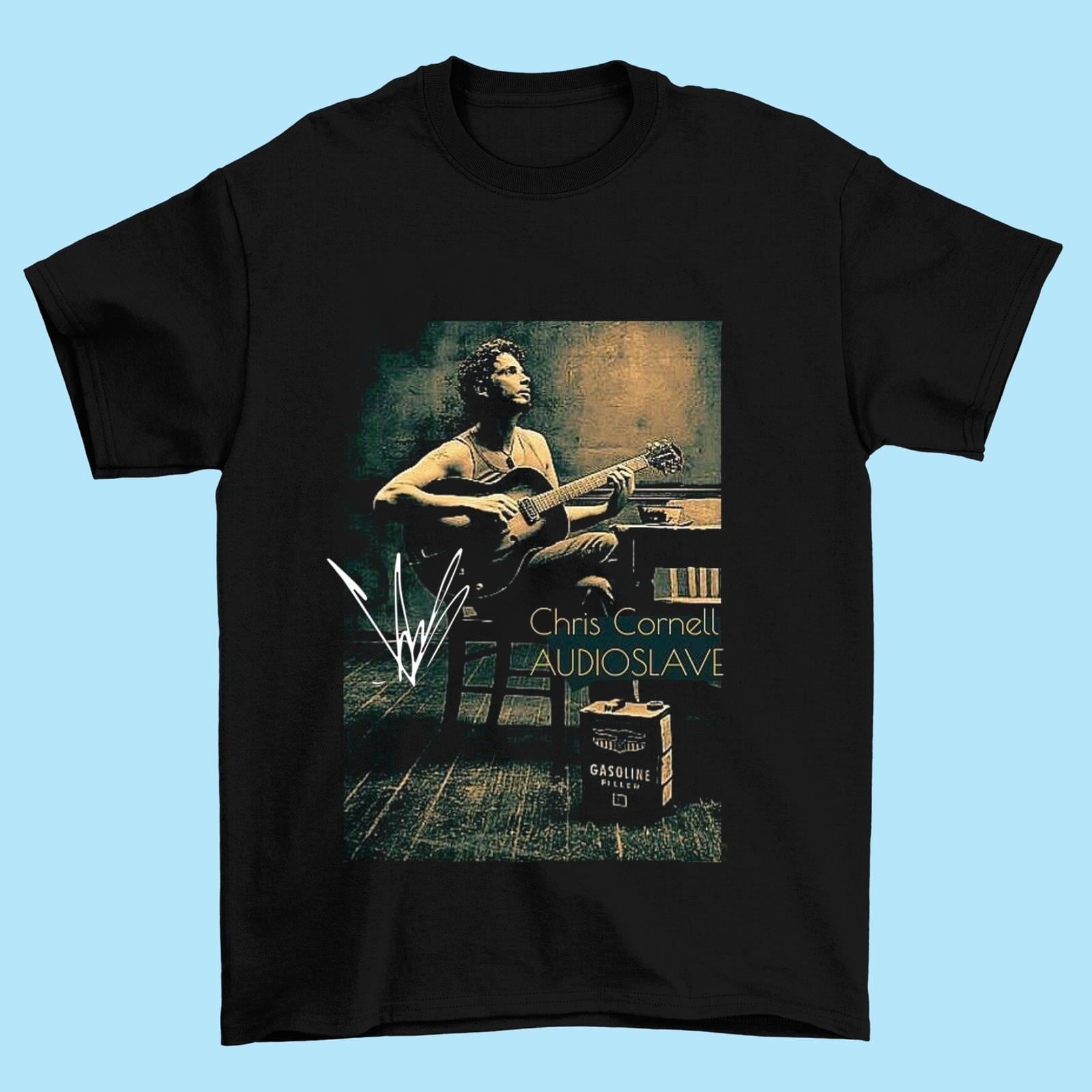 100% cotton tshirts men tee Singer CHRIS CORNELL Signature T Shirt ...