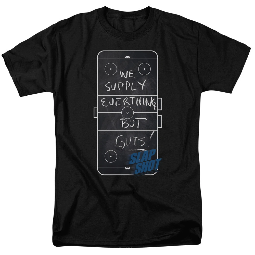 100% cotton tshirts men tee Slap Shot Chalkboard T Shirt Mens Licensed ...