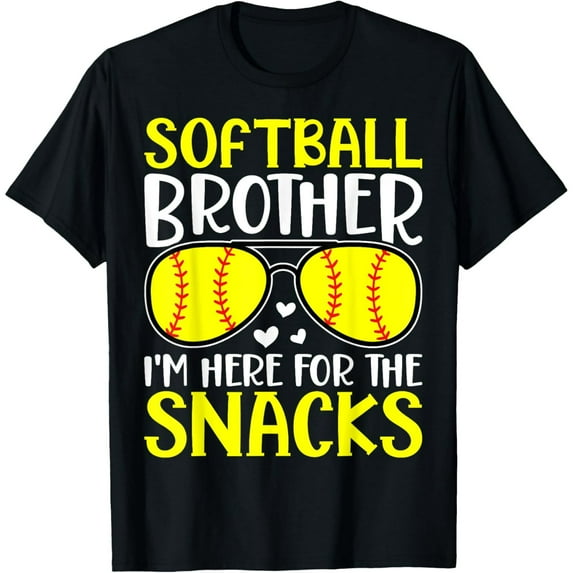 100% cotton tshirts men tee Softball brother I'm Just Here for the ...