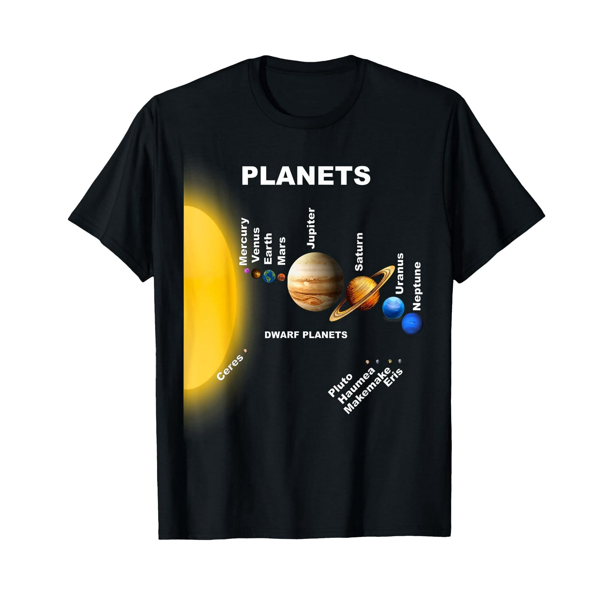 100% cotton tshirts men tee Solar System Shirt Planets Relative To The ...