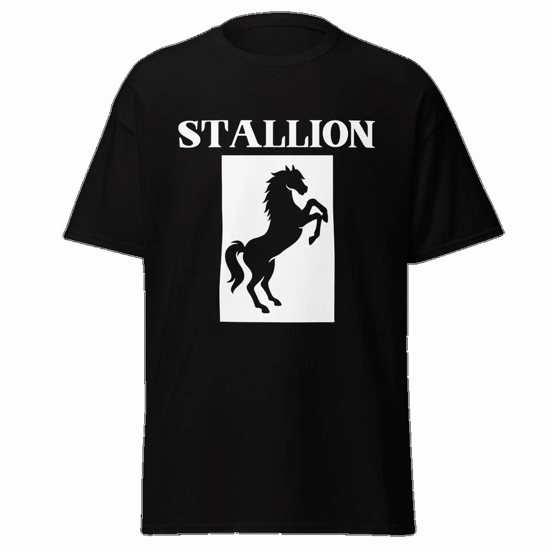 100% cotton tshirts men tee Stallion Mens Classic T Shirt Horse Rearing ...