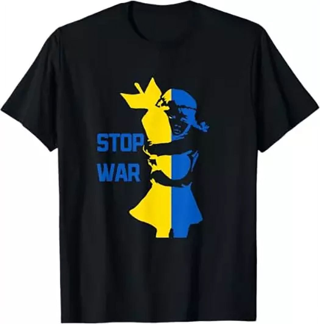 100% cotton tshirts men tee Stop War - Girl and Bomb T-Shirt - Black - Walmart.com