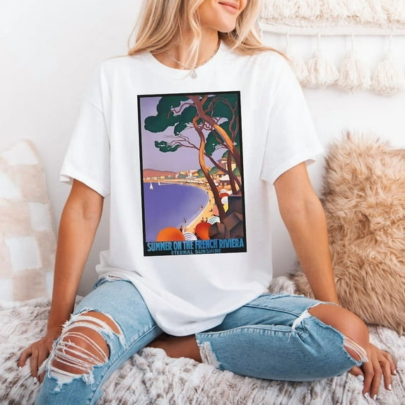 100% cotton tshirts men tee Summer on the French Riviera Shirt | Roger ...