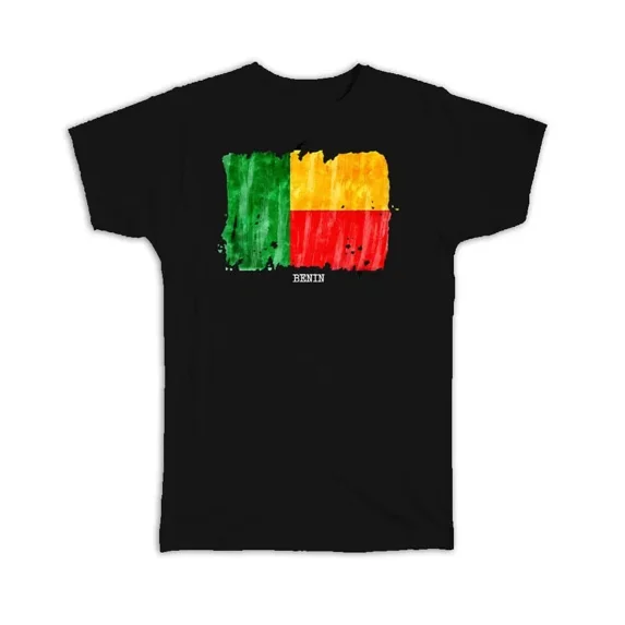 100% cotton tshirts men tee T-Shirt : Benin Flag Africa Travel Expat ...