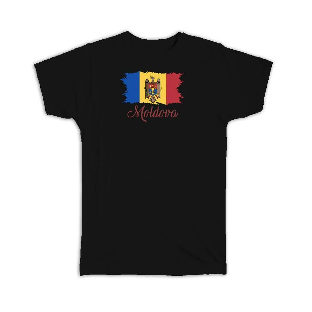 100% cotton tshirts men tee T-Shirt : Moldova Flag Moldovan Country ...