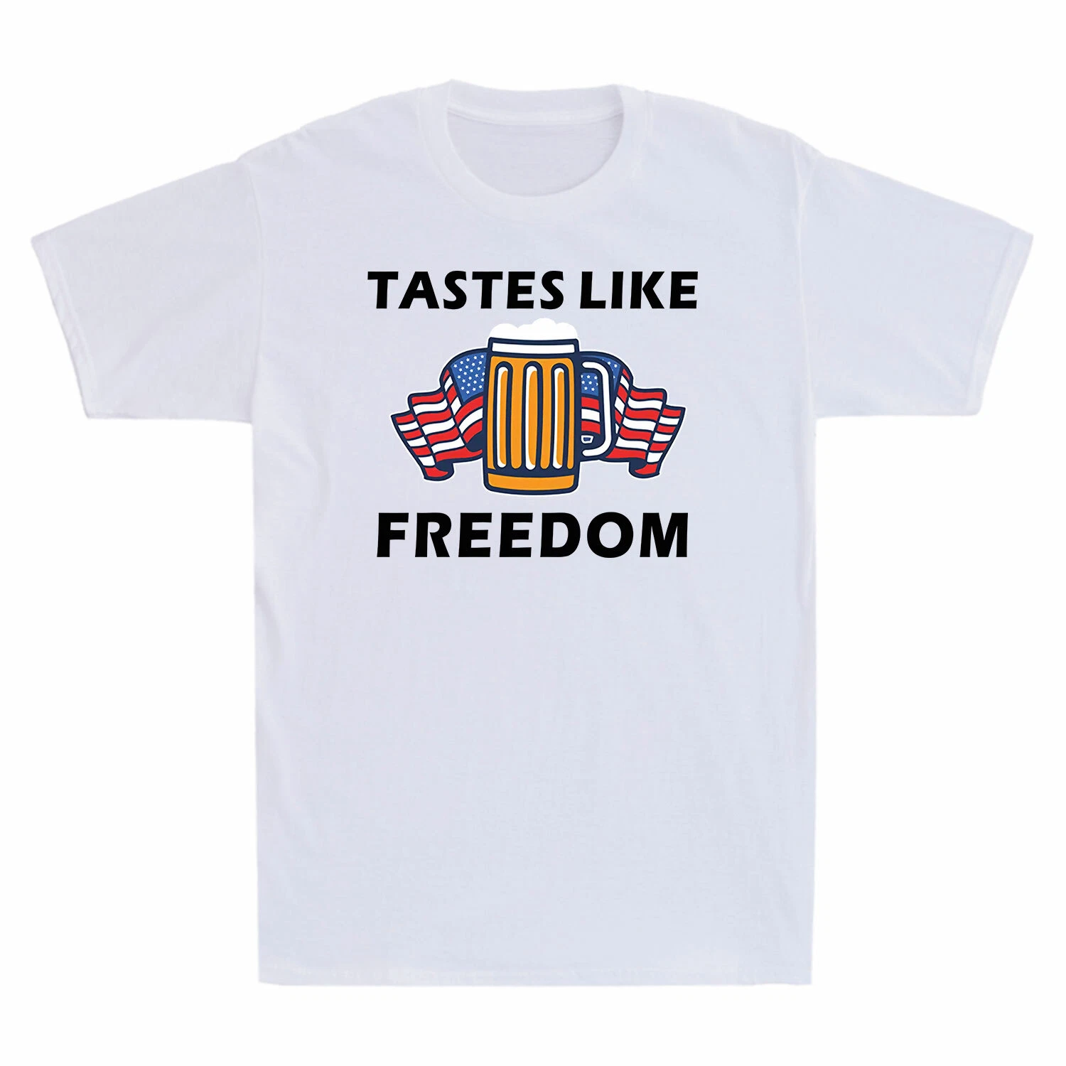 100% cotton tshirts men tee Tastes like freedom Beer,American Flag Beer ...