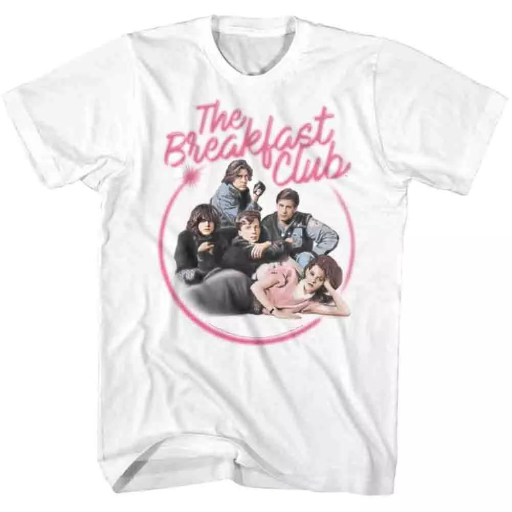 100% cotton tshirts men tee The Breakfast Club Pink Movie Logo Cast ...