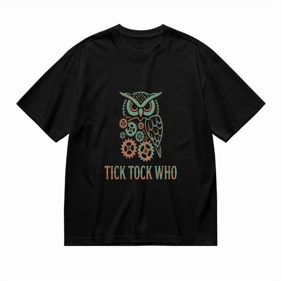 100% cotton tshirts men tee Tick Tock Who, Owl Print, T Shirt for Men ...