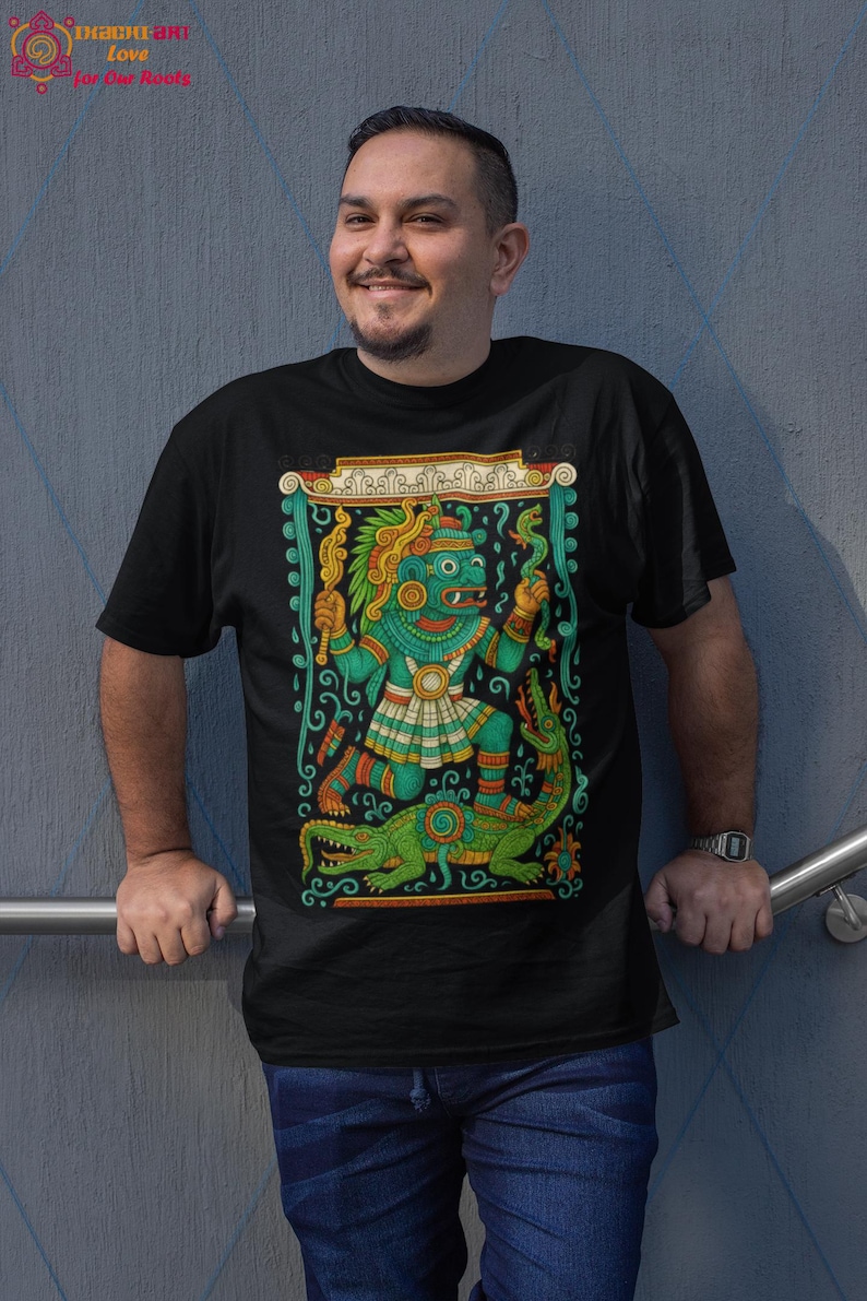 100% cotton tshirts men tee Tlaloc Aztec Rain God Graphic Tee ...