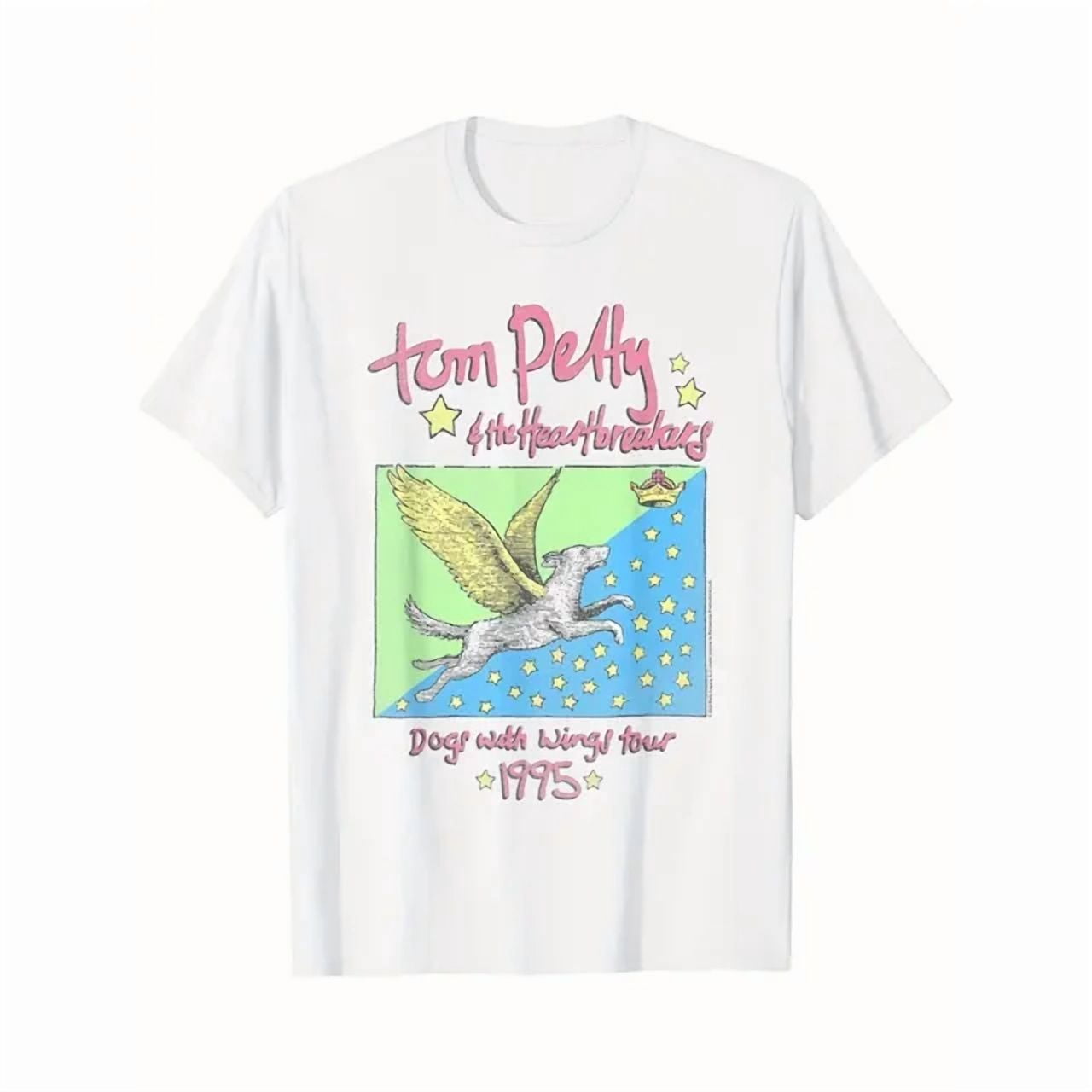 100% cotton tshirts men tee Tom Petty "Dogs with Wings" Tour 1995 T ...