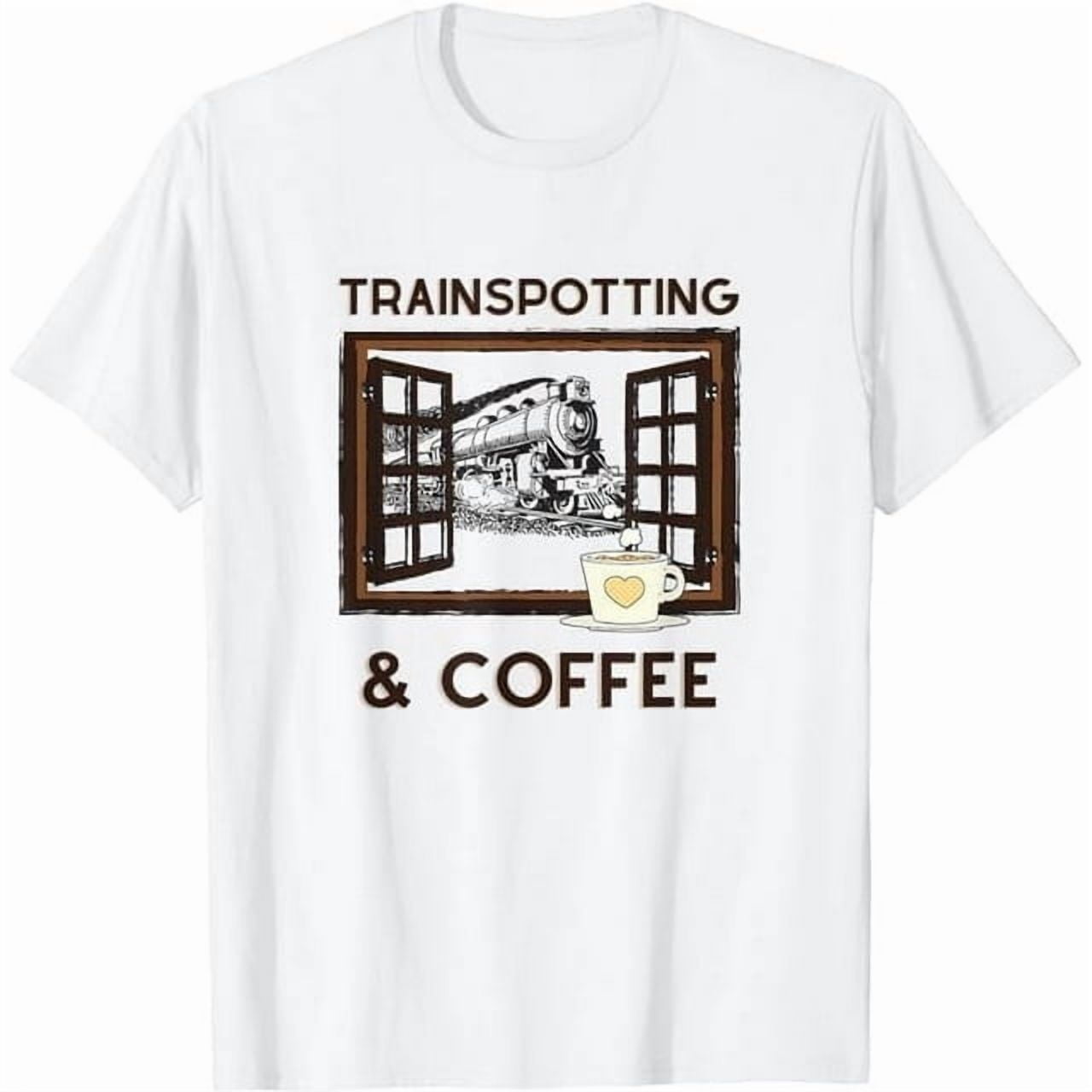 100% cotton tshirts men tee Trainspotting & Coffee | Caffeine and Train ...