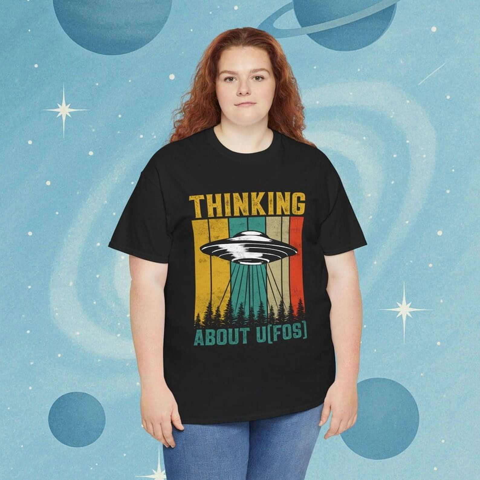 100% cotton tshirts men tee UFO Tee 'Thinking About U(FOS)' - Funny ...