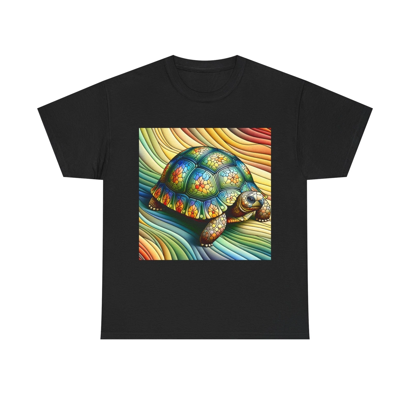 100% cotton tshirts men tee Unisex Adult T Shirt Whimsical Tortoise in ...