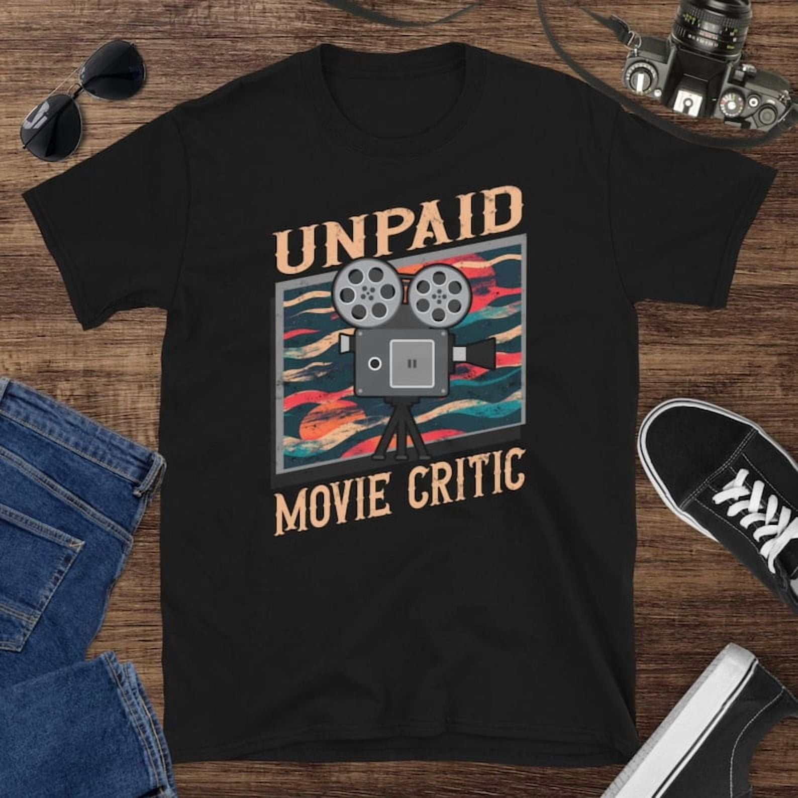 100% cotton tshirts men tee Unpaid Movie Critic Shirt, Funny Film ...