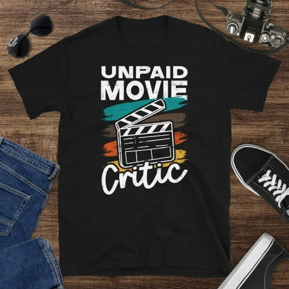 100% cotton tshirts men tee Unpaid Movie Critic Shirt, Funny Film ...
