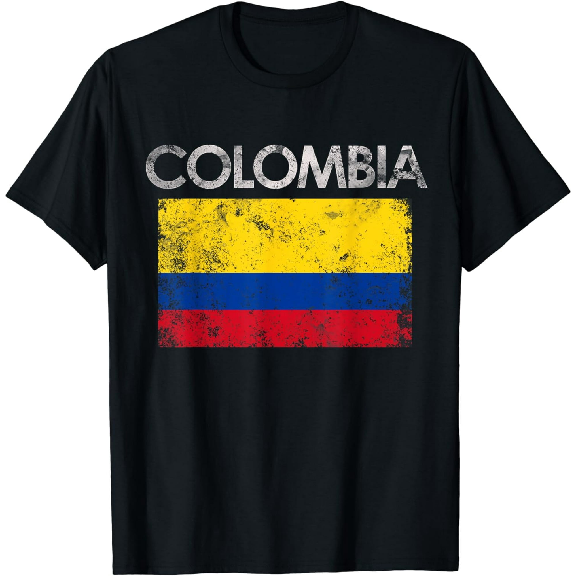 100% cotton tshirts men tee Vintage Colombia Colombian Flag Pride Gift ...