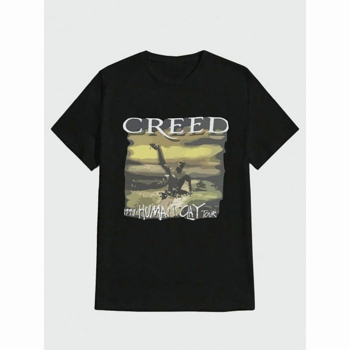 100% cotton tshirts men tee Vintage Creed Band Human Clay 1999 Tour T ...