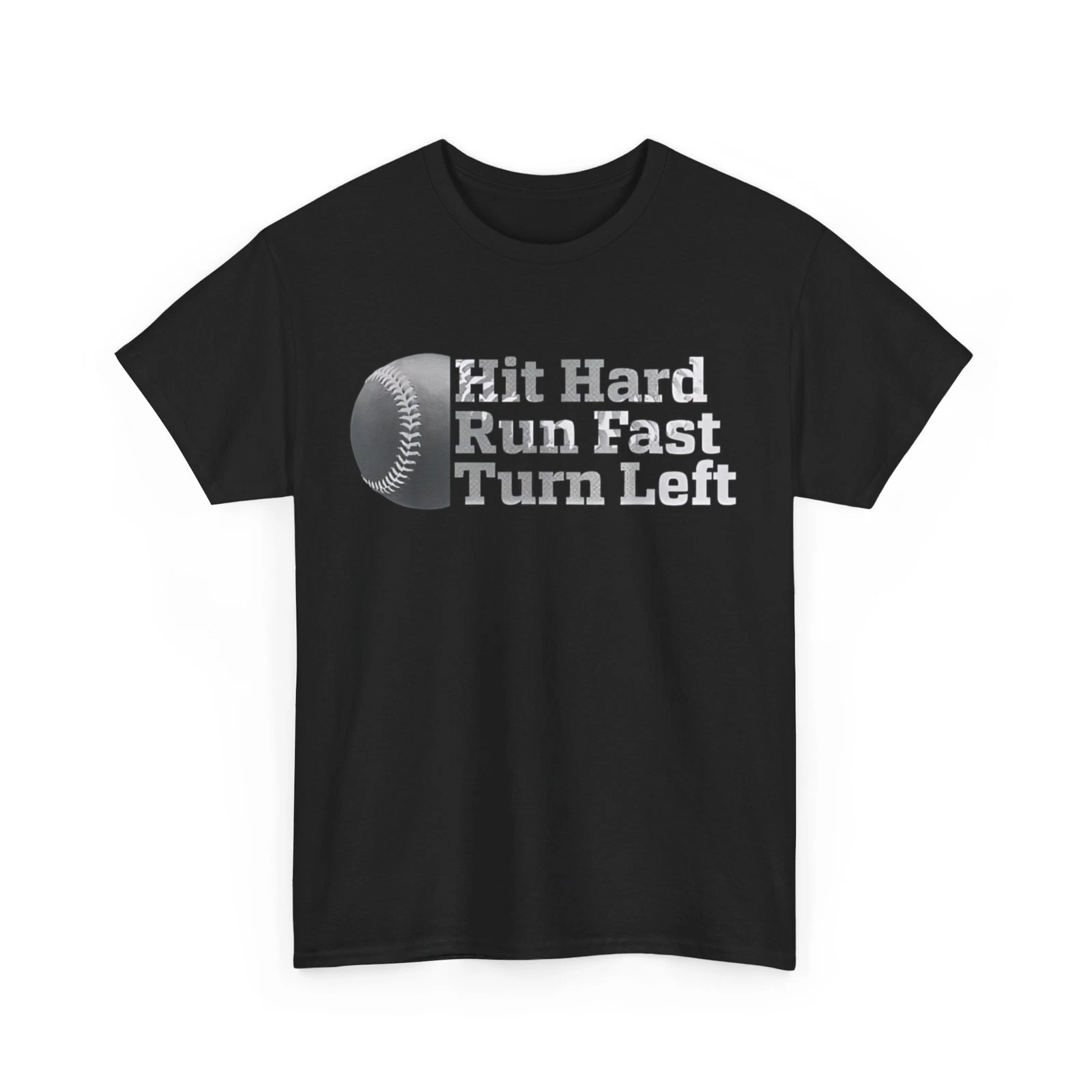 100% cotton tshirts men tee Vintage Hit Hard Run Fast Turn Left Funny ...