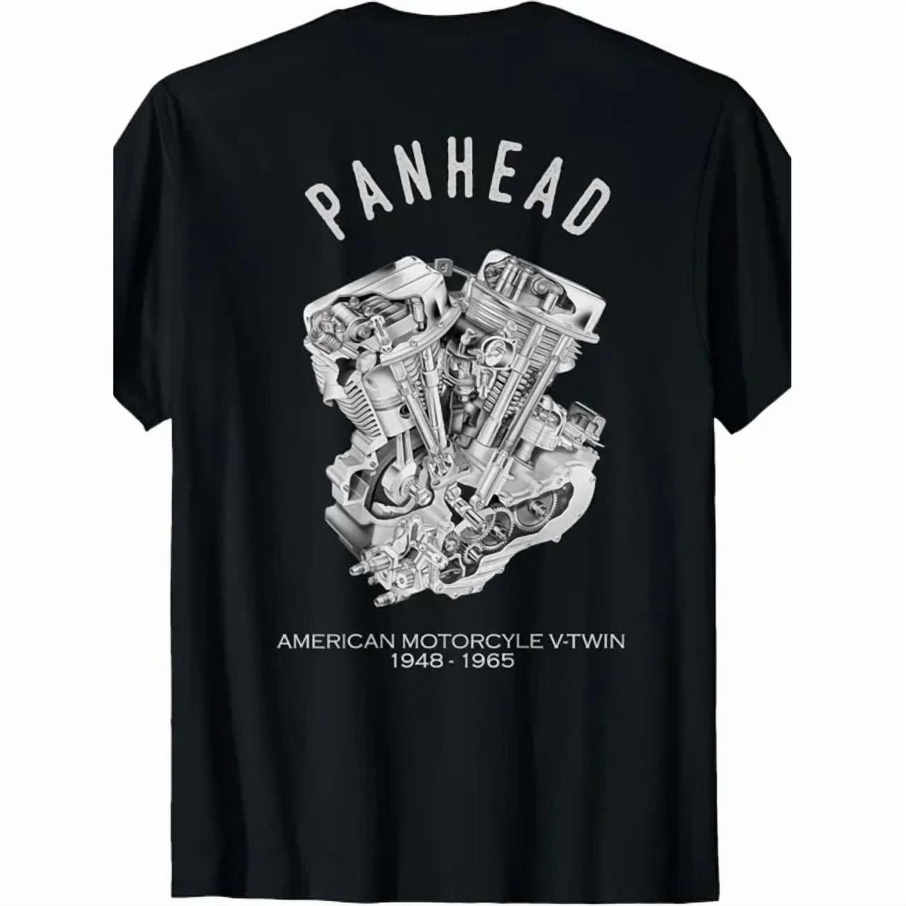 100% cotton tshirts men tee "Vintage PanHead Engine" Motorcycle Graphic ...