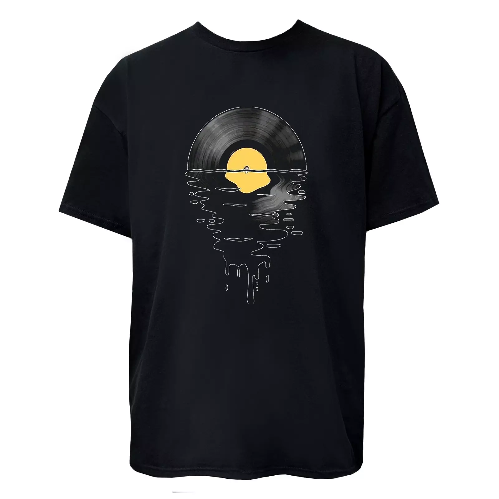 100% cotton tshirts men tee Vinyl Record Art Graphic Design-Shirt ...