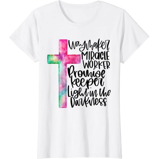 100% cotton tshirts men tee Waymaker Miracle Worker Rainbow Christian ...