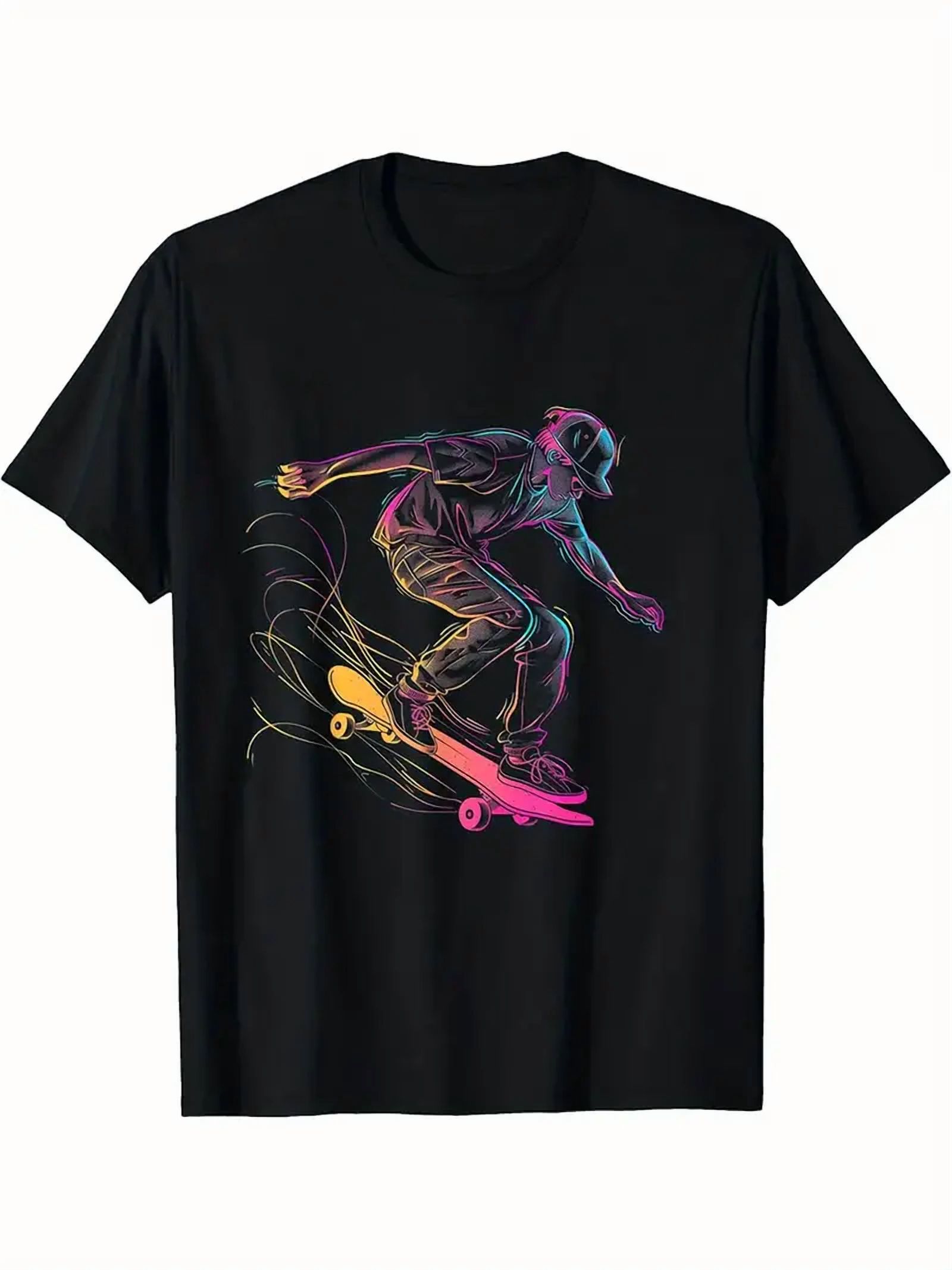100% cotton tshirts men tee We Love Skating Men's Retro Skateboarding ...