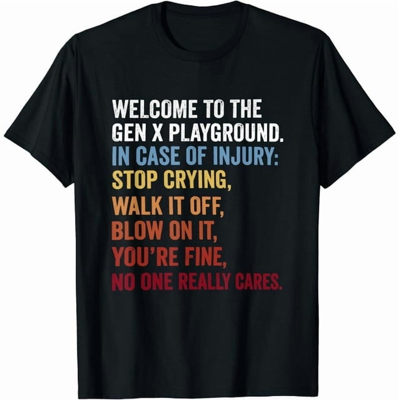 100% cotton tshirts men tee Welcome to the Gen X Playground Generation X 1980 Millennial T-Shirt ...