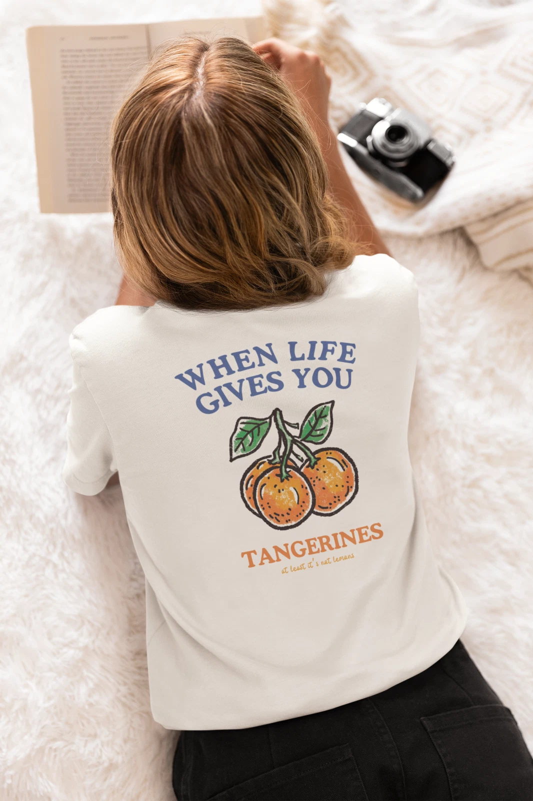 100% cotton tshirts men tee When Life Gives You Tangerine T-Shirt Funny ...