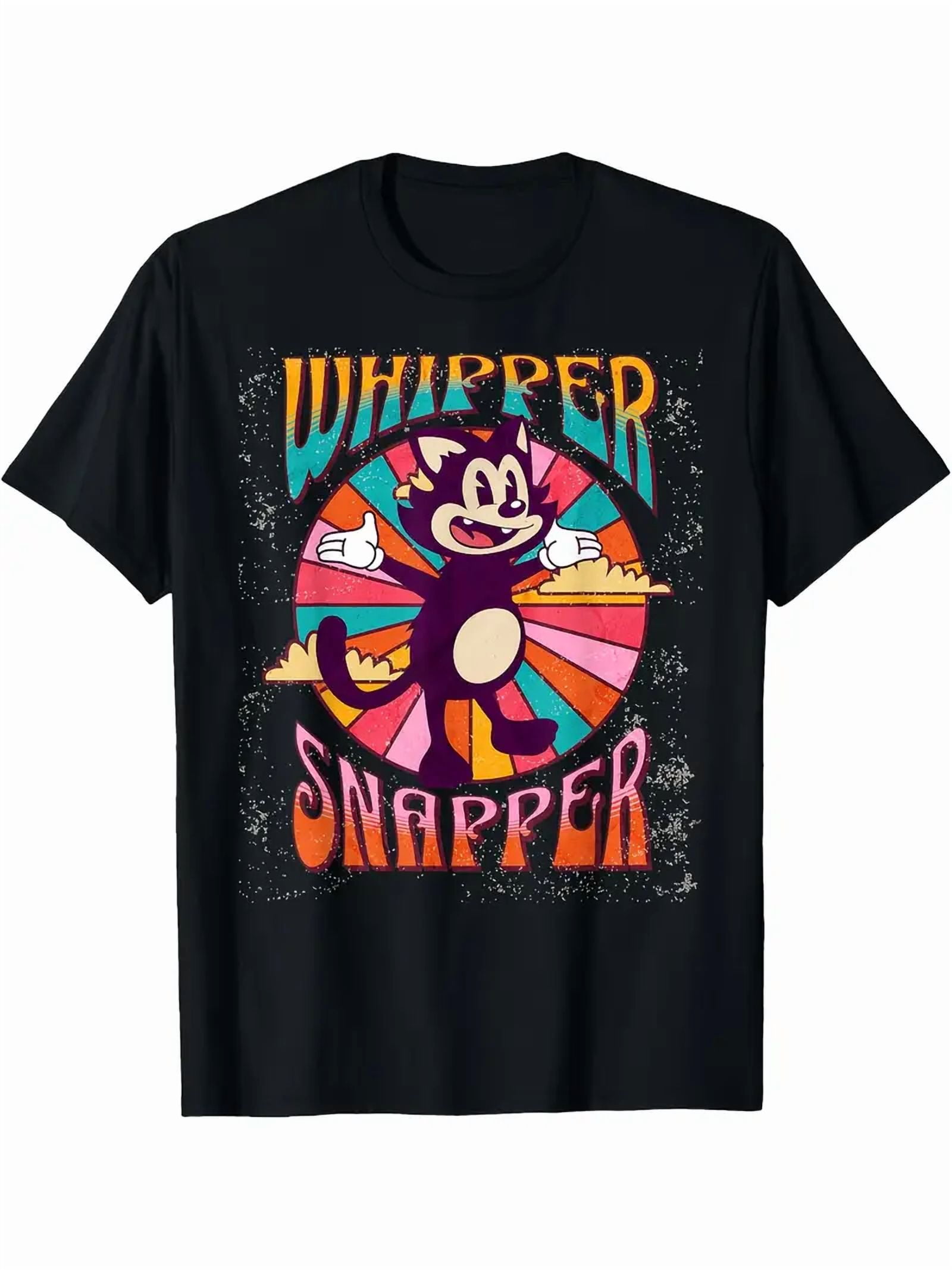 100% cotton tshirts men tee Whipper Snapper Cartoon Cat Graphic T-Shirt ...