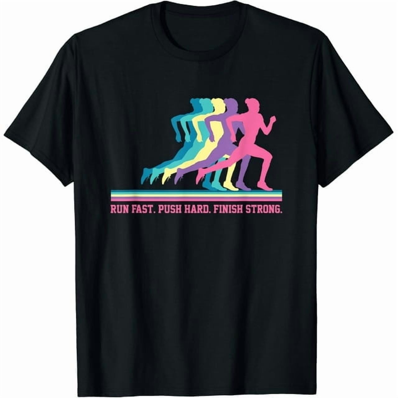 100% cotton tshirts men tee Women Running Track & Field Runner ...