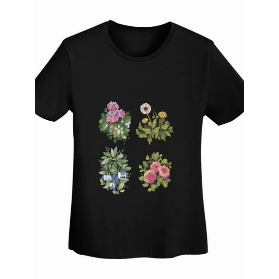 100% cotton tshirts men tee Women's 100% Cotton Floral Print T-Shirt ...